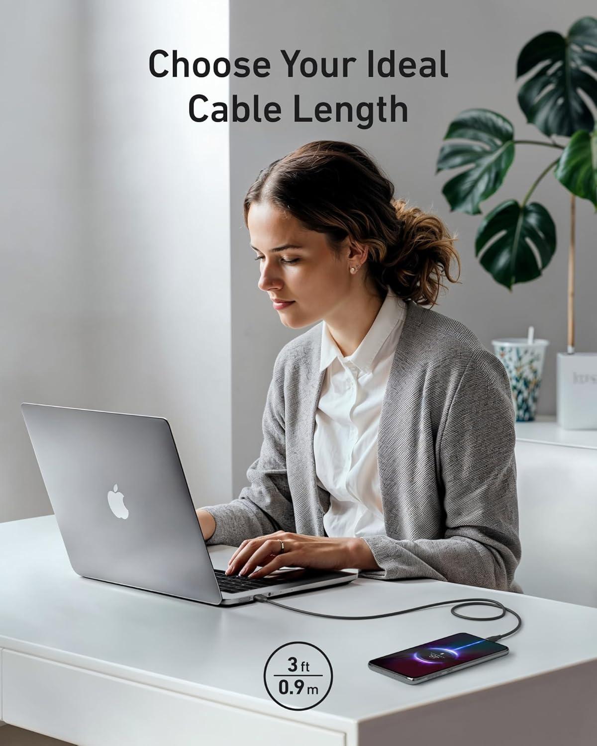 Anker Type C Cable, USB A to USB C Flow Cord, Fast Charging for iPhone ...