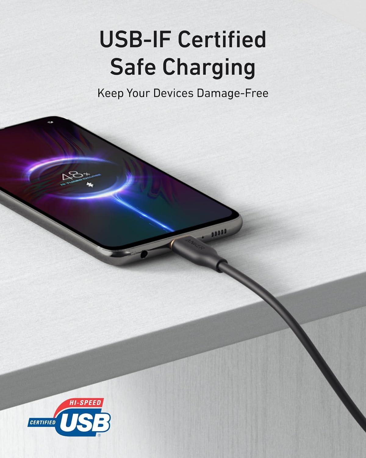 Anker Type C Cable, USB A to USB C Flow Cord, Fast Charging for iPhone ...